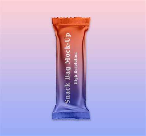 스낵 백 모형 바 및 초콜릿 바 포장 모형 프리미엄 Psd 파일