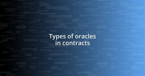 My Experience Integrating Oracles In Contracts • Hyperion Fund