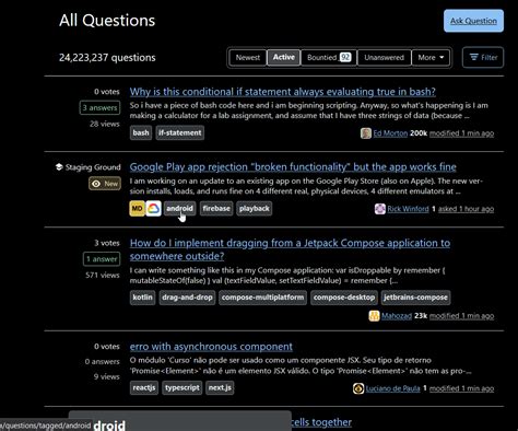 most tag tooltips do not appear anymore meta stack overflow