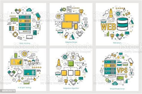 Web 開發線性圓概念向量圖形及更多圖示圖片 圖示 互聯網 工具 Istock