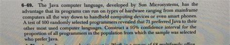 Solved 6 69 The Java Computer Language Developed By Sun