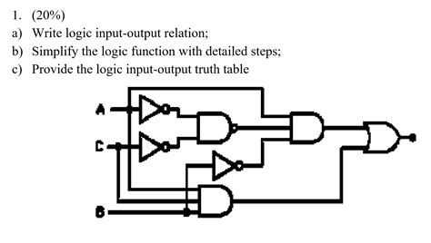 Solved 1 20 A Write Logic Input Output Relation B