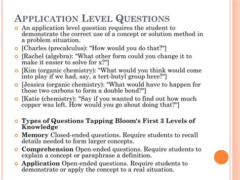 Ppt Enhancing Learning Through Application Level Questions Powerpoint