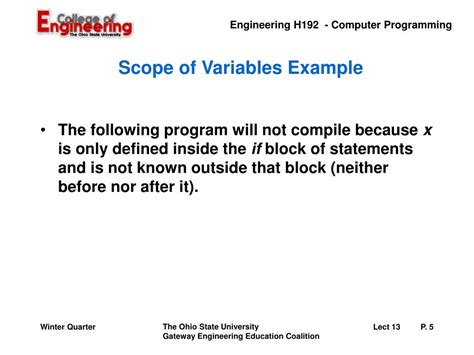 Ppt Scope Of Variables Powerpoint Presentation Free Download Id757622