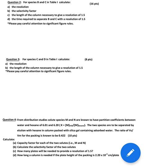 Solved A Chromatogram Of A Mixture Of Species A B C And