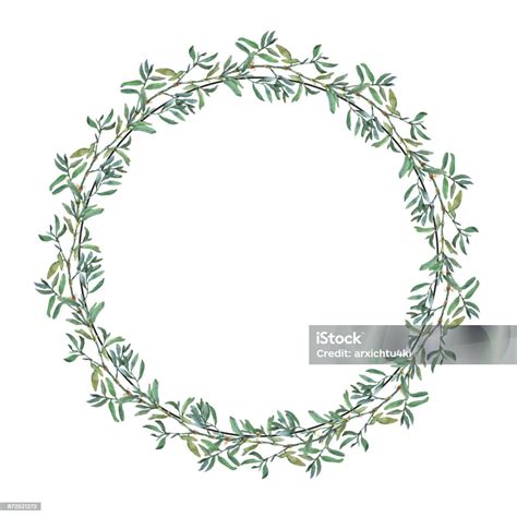 여름 나물 매 도우 꽃과 화 환 테두리 프레임 수채화 손 그림 일러스트에 흰색 배경 분리 고풍스런에 대한 스톡 벡터 아트 및