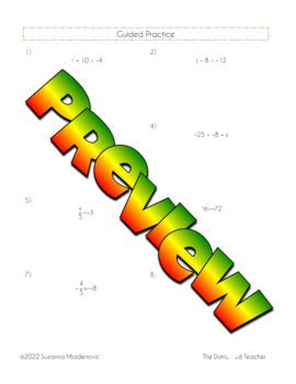 Dividing And Multiplying Step Equations Guided Notes Digital