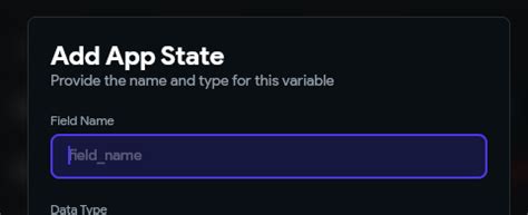 App State Hint Shows Field Name But Underscores Are Not Allowed