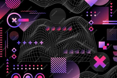 그라데이션 추상 와이어 프레임 배경 무료 벡터