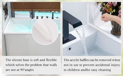 Yuuzue 4 Pcs Shower Splash Guard Clear Shower Water Guard