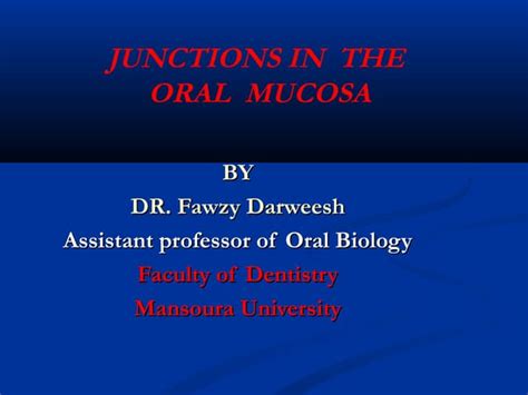Handout Of Oral Mucosa Histology Pdf