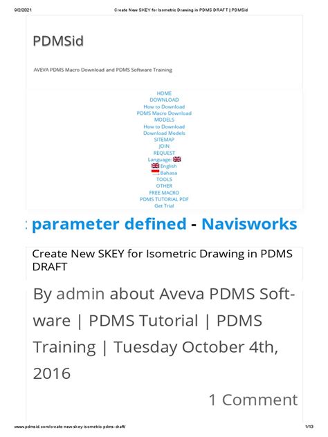 create new skey for isometric drawing in pdms draft pdmsid pdf computing computer