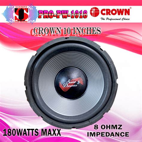 Crown 10inches Professional Round Woofer Speaker 180watts 8ohms Pro