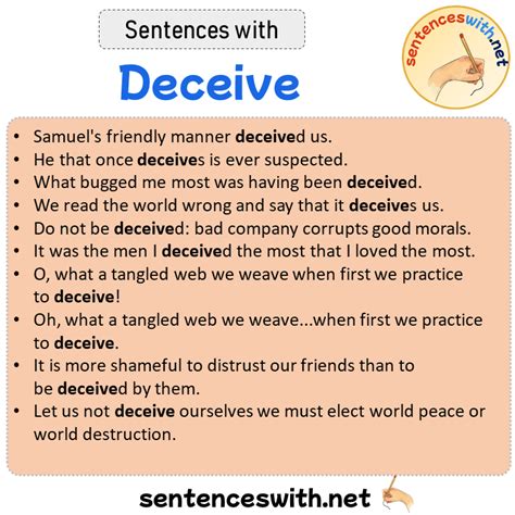 Sentences With Deceive Sentences About Deceive Sentenceswithnet