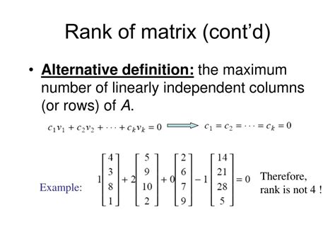 Ppt Solution Of Linear Systems Of Equations Consistency Rank