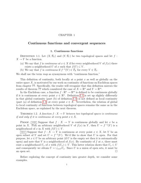 Continuous Functions And Convergent Sequences