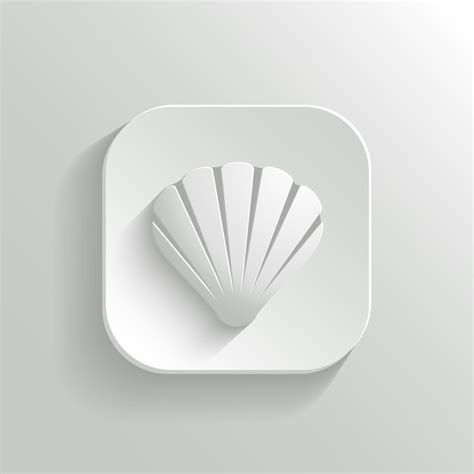 Premium Vector Shell Icon Vector White App Button