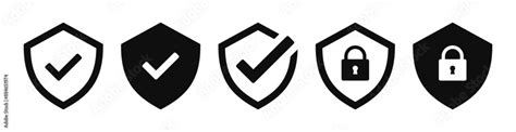 Shield Check Mark Icon And Shield Lock Icon Privacy Symbol Security Shield Protection Icon