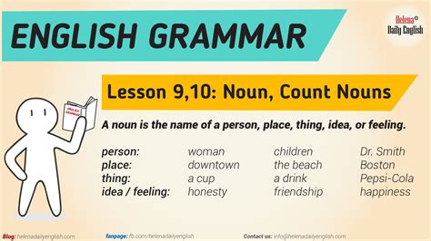 Learn English Grammar Lesson 9 10 Noun Basics Count Nouns