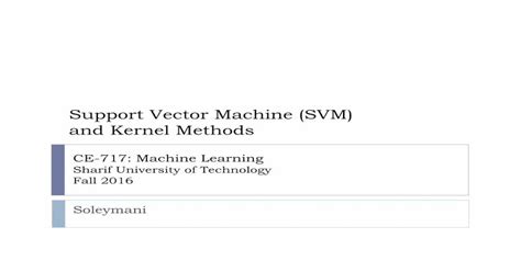 Download Pdf Support Vector Machine Svm And Kernel Methods · Support Vector Machine Svm