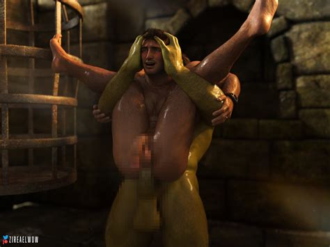 Rule 34 3d 3d Artwork Bara Big Penis Blush Blushing Censored Full Nelson Green Skin Holding