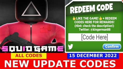 New Update Codes Squid Game Roblox All Codes December 15 2022 Youtube