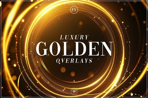 15款奢华金色光线光圈叠加肌理纹理背景设计套装luxury Golden Overlays 安鱼设计资源丨优质平面设计资源共享站