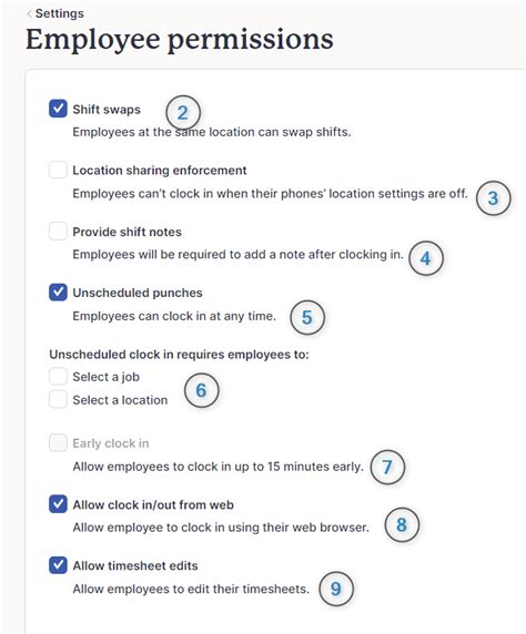 Employee Permissions Timesheet Mobile