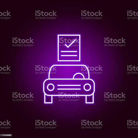 네온 스타일의 자동차 수리 확인 개요 아이콘입니다 네온 스타일 아이콘에 자동차 수리 그림의 요소입니다 기호와 기호는 웹 로고 모바일 앱 Ui Ux에 사용할 수 있습니다