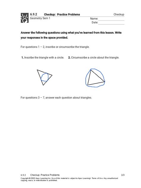 692 Checkup Practice Problems Checkup Pdf Triangle