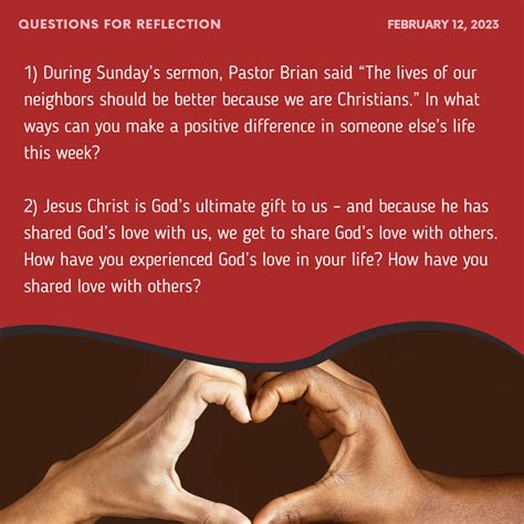 Weekly Reflection Questions Haymarket Church