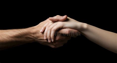Close Up Of Two Hands Clasped Together Symbolizing Connection And Support Stock Illustration