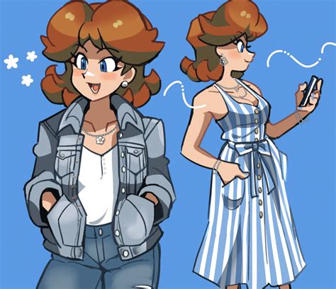 Safebooru 1girl Blue Background Blue Eyes Brown Hair Denim Dress
