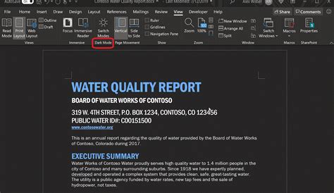 Word Dark Mode Enable And Disable