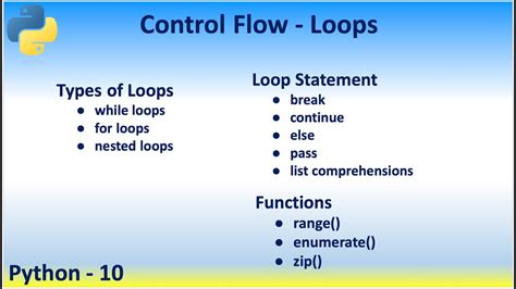 Python 10 Control Flow Types Of Loops While For Nested Break Continue