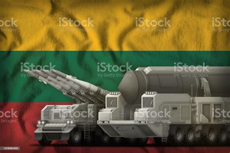 리투아니아 국기 배경에 로켓 부 대 개념 3 차원 일러스트 레이 션 군사에 대한 스톡 사진 및 기타 이미지 군사 그림자 기 Istock