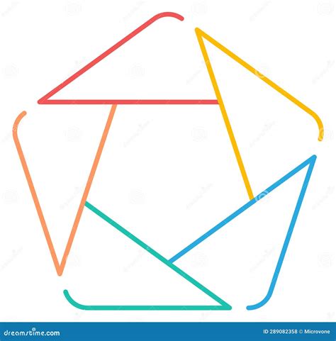 Pentagonal Infographic Label Template Text Color Line Frame Stock Vector Illustration Of