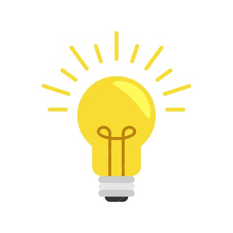 Premium Vector Yellow Light Bulb Idea Icon