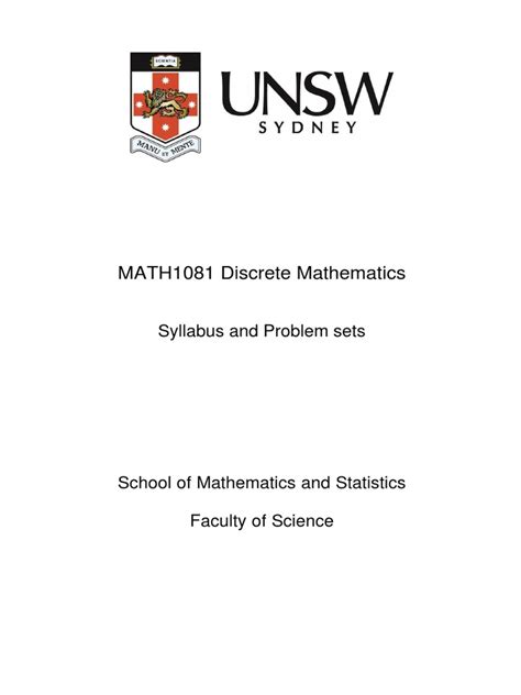 Math1081 Syllabus Problems 2019t3 Download Free Pdf Graph Theory