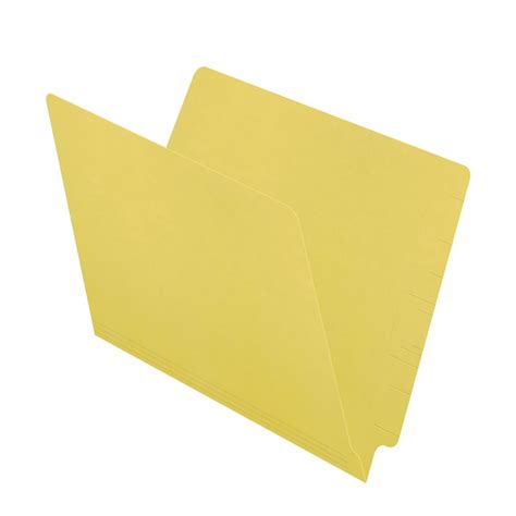 11 Pt Color Folders Full Cut 2 Ply End Tab Letter Size Yellow Box Of 100 Ecom Folders