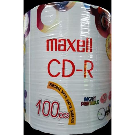 Maxell Cd R Media Boleh Cetak 100pcs Pukal Pek Shopee Malaysia