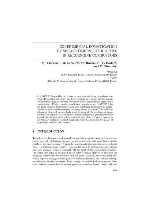 Pdf Experimental Investigation Of Spray Combustion Regimes In Aero Engine Combustors