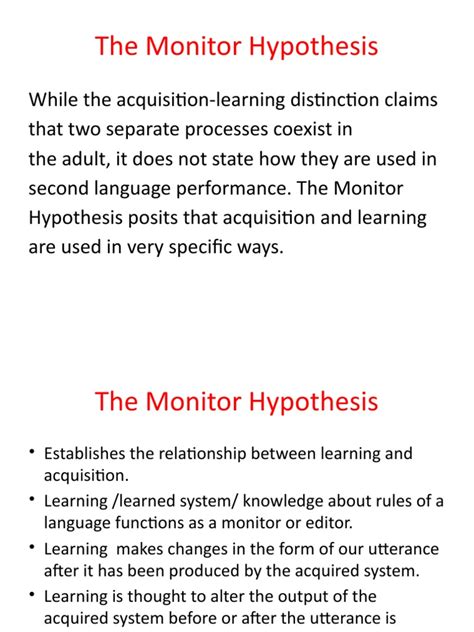 Monitor Hypothesis Pdf Second Language Acquisition Learning