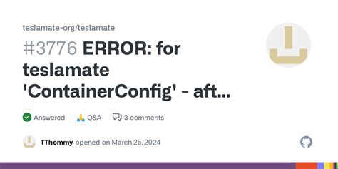 Error For Teslamate Containerconfig After Updating To V1285