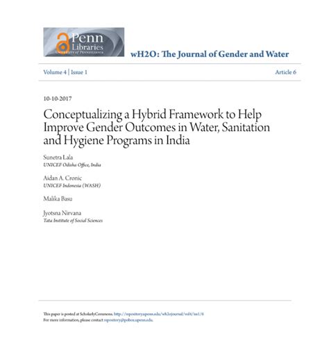 Conceptualizing A Hybrid Framework To Help Improve Gender Outcomes In