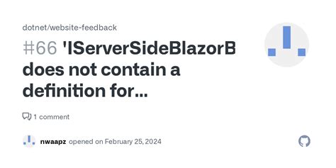 Iserversideblazorbuilder Does Not Contain A Definition For