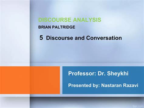 Discourse And Conversation Ppt