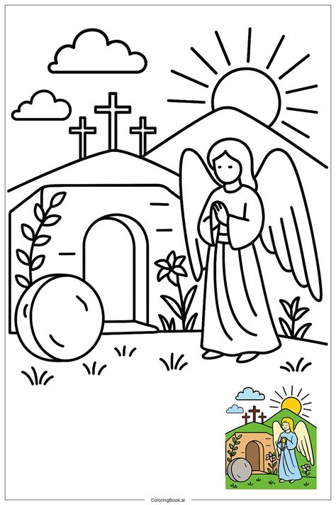 Bible Easter Empty Tomb Coloring Page Free Pdfandpng Printable