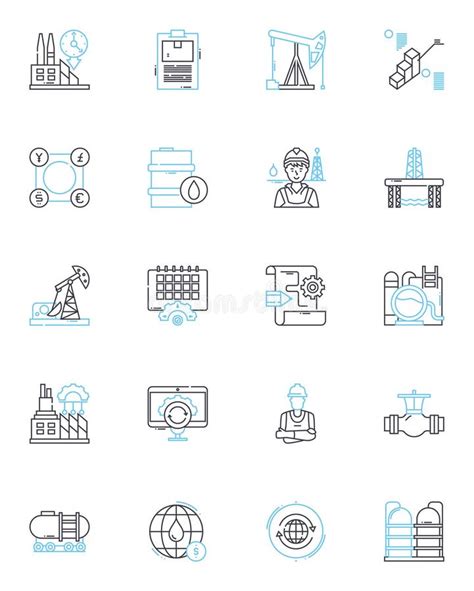 Assembly Line Linear Icons Set Automation Efficiency Production Assembly Line Linear Icons Set Automation Efficiency Production