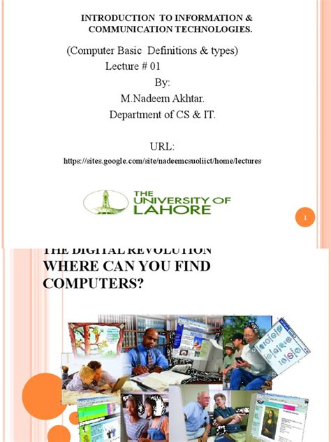 Iict Lecture 01 Computer Definitions And Basics Pdf Inputoutput Computer Data Storage
